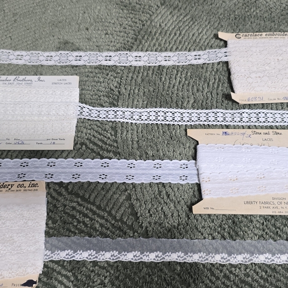 Other | Vintage Lace Trim Lot 197s Sample Cards Assorted White Trims ...
